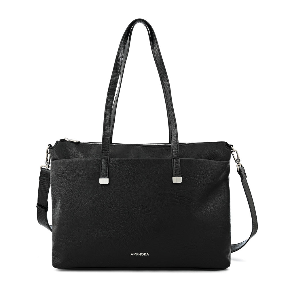 Cartera tote porta notebook lilian grande negro – Amphora Chile